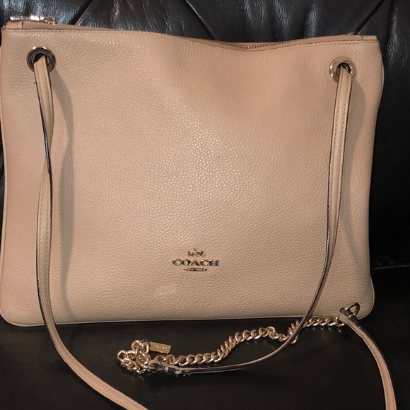Coach | Bags | Coach Purse Cross Body Peach Pink Cream Color | Poshmark